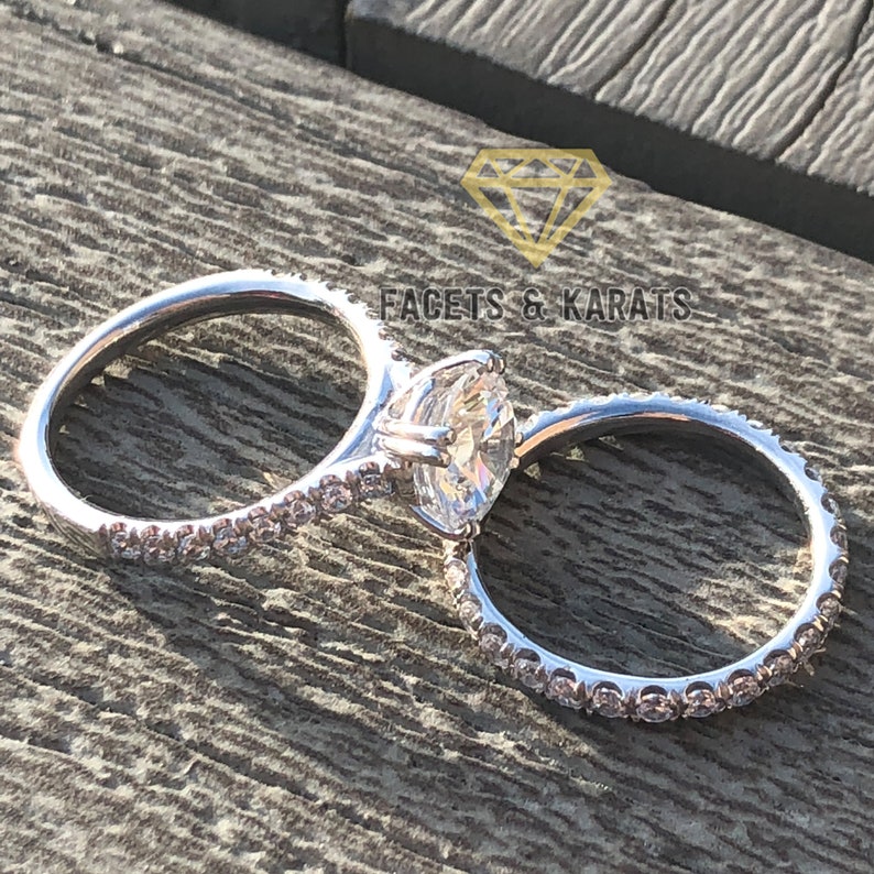 2.5 Carat Round Cut Solitaire Engagement Ring With Accent | Etsy