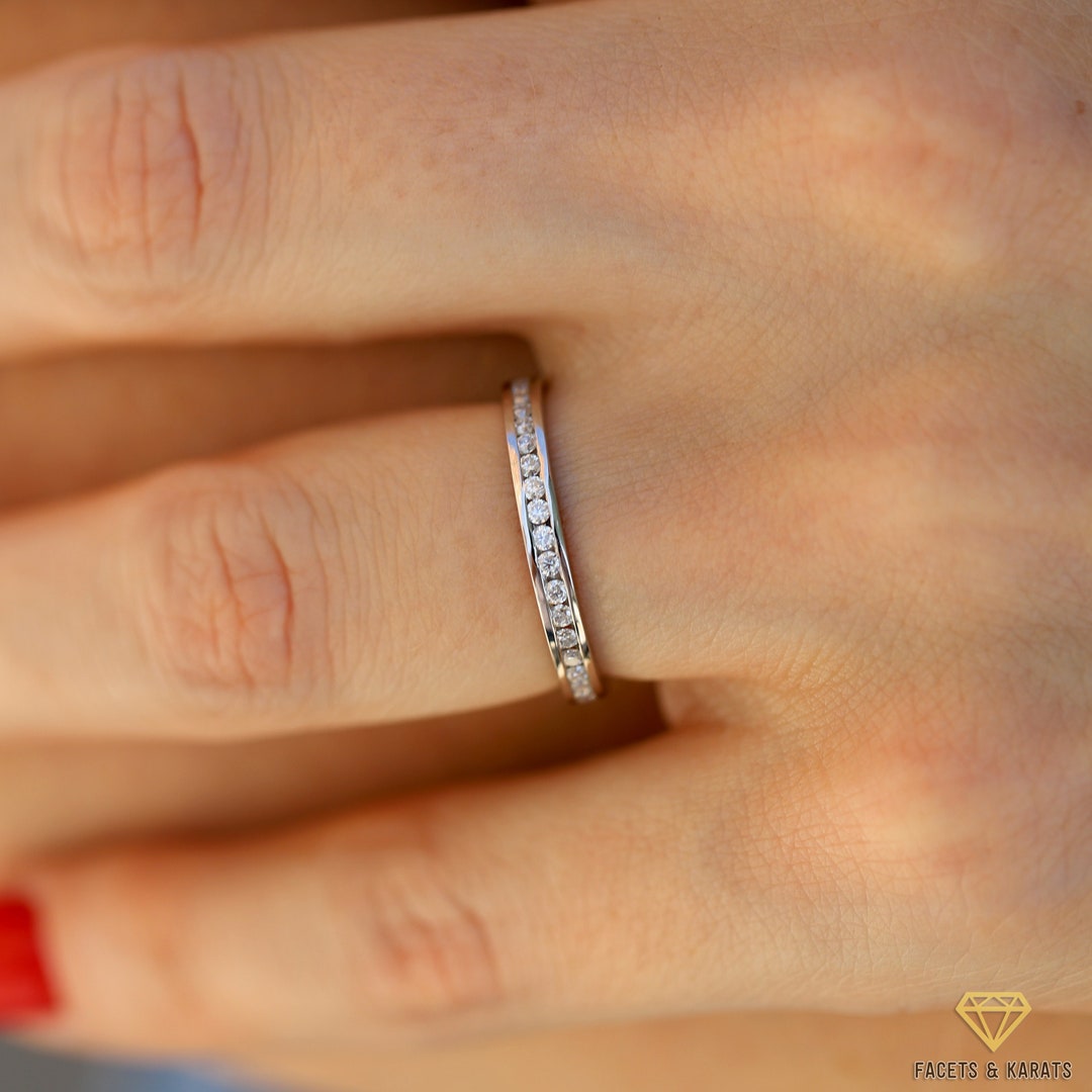 Buy Channel Set Lab Grown Diamond Eternity Band CVD With 1.4mm Diamonds ...