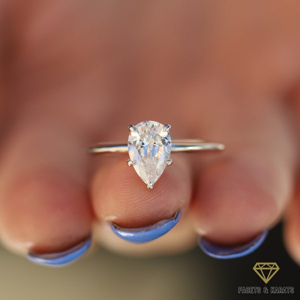 Moissanite Engagement Ring Etsy