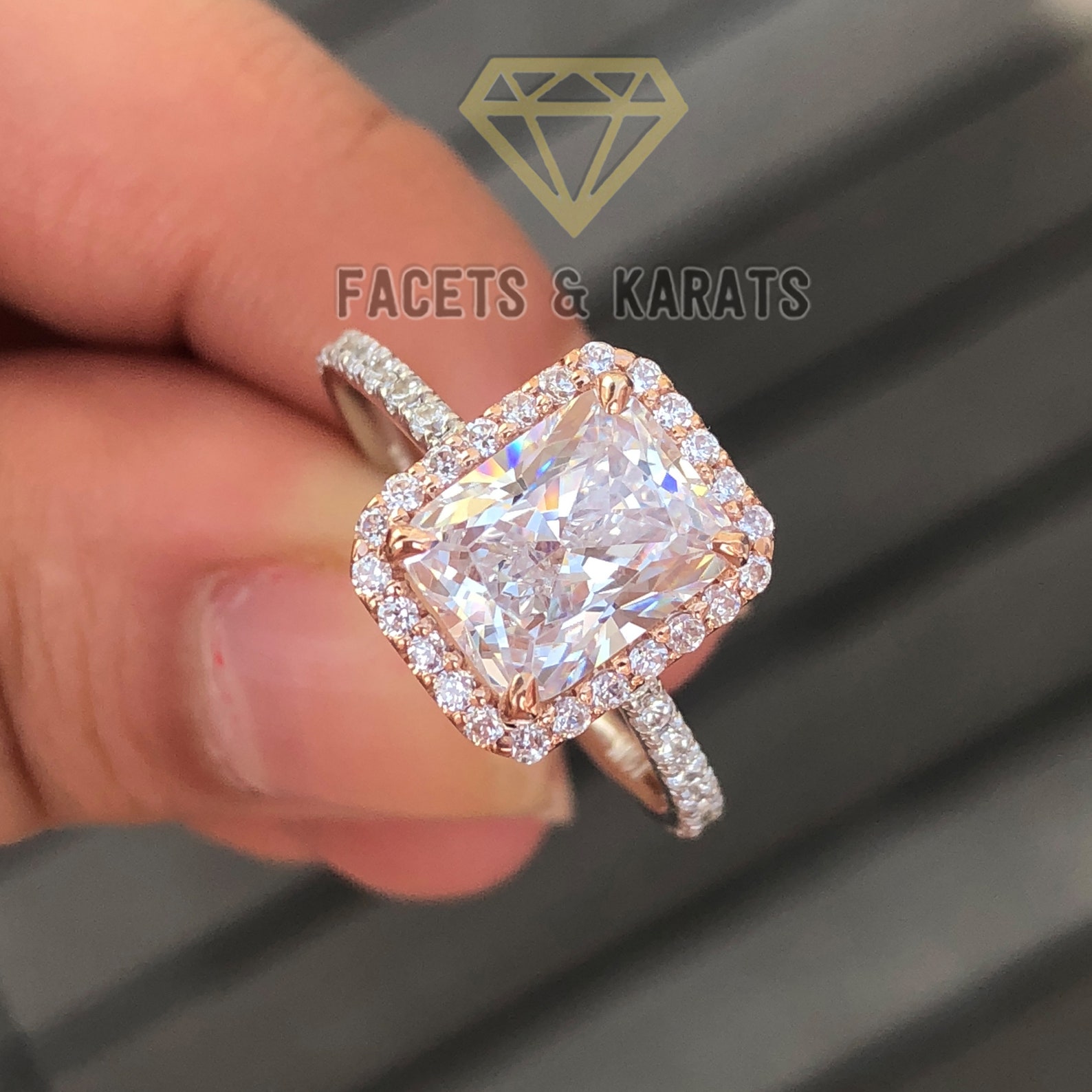 18k Rose Gold Engagement Ring for Women Wedding Ring - Etsy