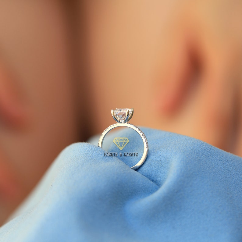 2.5ct Radiant Cut Engagement Ring Womens Radiant Cut - Etsy