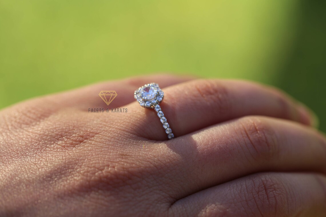 Simulated Diamond Engagement Ring 1 Ctw Promise Ring Wedding - Etsy