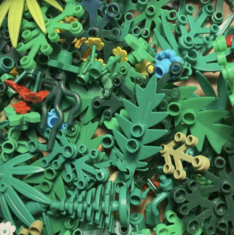 Lego Bulk Plant Leaves Greenery Leaf Foliage Forest Accessories 100 ...