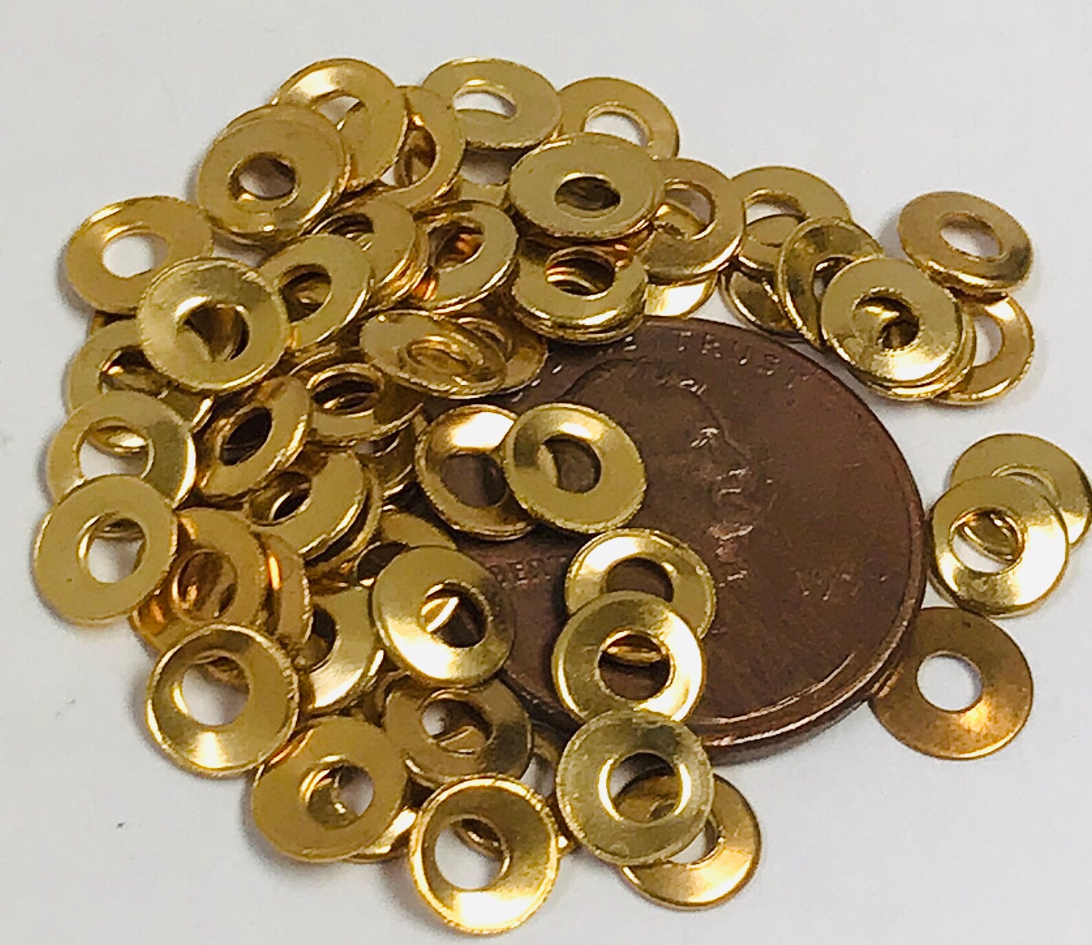 Vintage BRASS Colored ROUND Smooth STEEL Washers Steampunk | Etsy