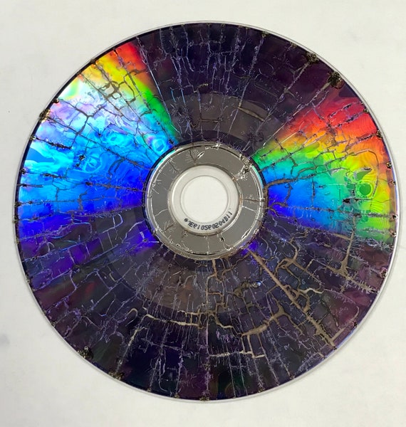 Vintage PATTERNED CD DVD Crackle Surface Geek Art CD1 | Etsy