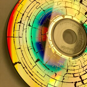 Vintage PATTERNED CD DVD Crackle Surface Geek Art CD1 - Etsy