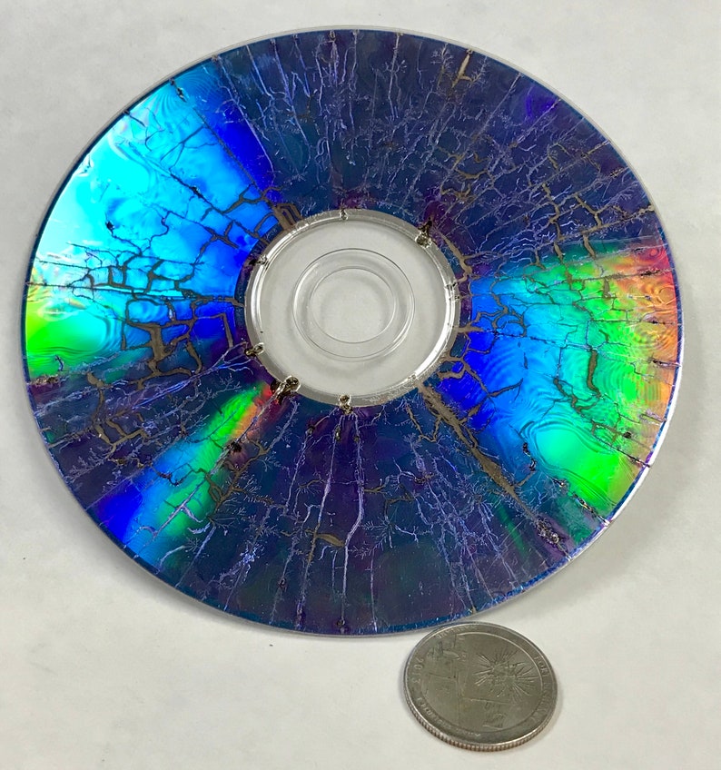 Vintage PATTERNED CD DVD Crackle Surface Geek Art CD1 - Etsy
