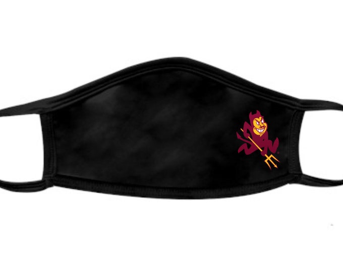 Adult Face Mask Arizona State University ASU Sparky Black (WASHABLE) - Etsy