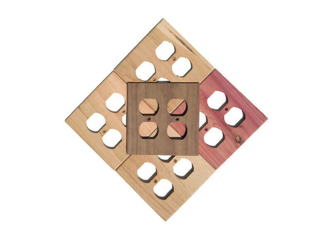 Double Plug Plate Cover Rustic Light Switch Cover Light Wall Plate ...