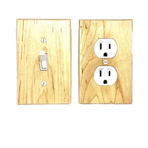 Maple Switch Plate Covers Rustic Light Switch Cover Wooden Wall Plate ...