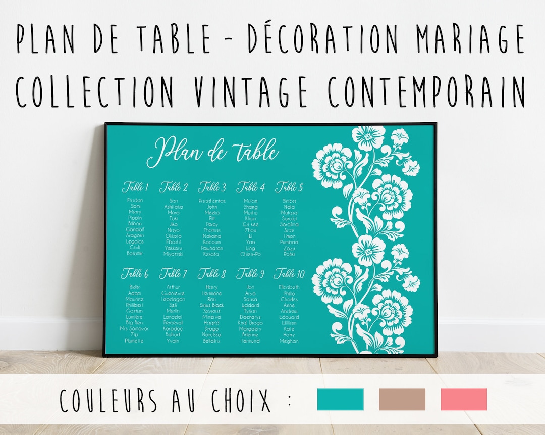 Customizable Table Plan A3 or A2 Format Wedding - Etsy