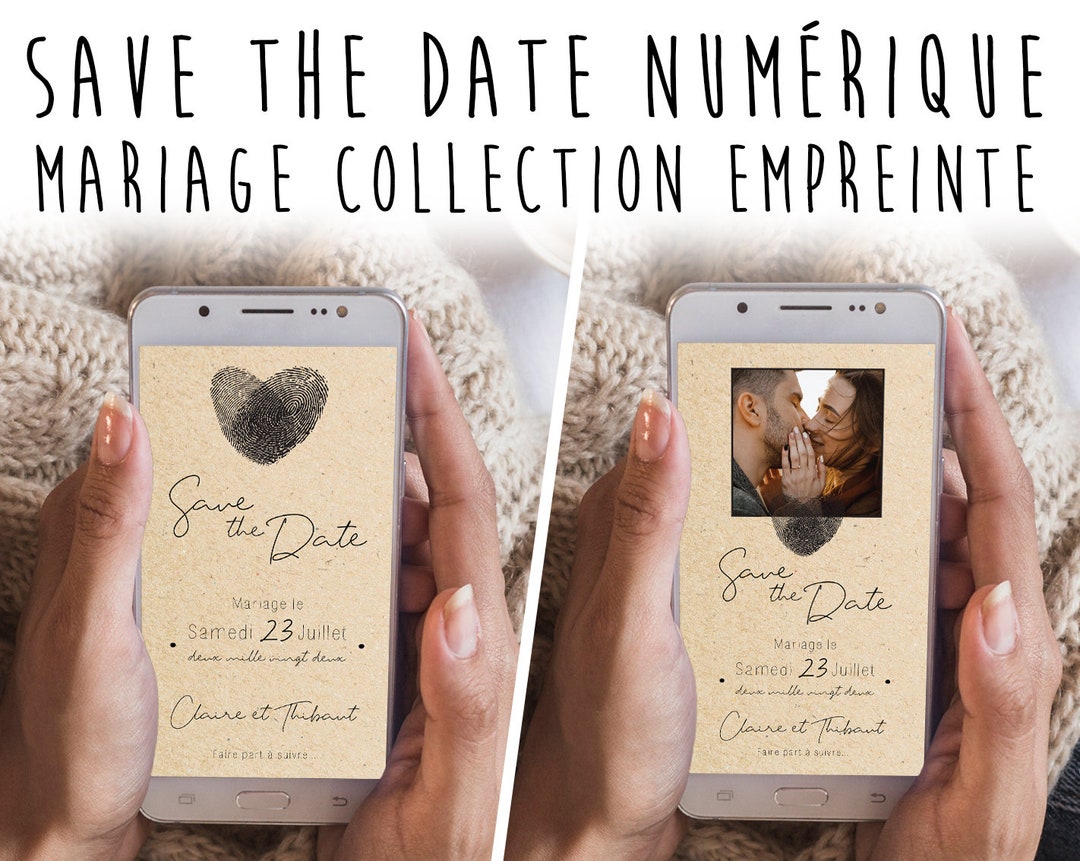 Save the Date Digital Wedding Footprint Collection - Etsy