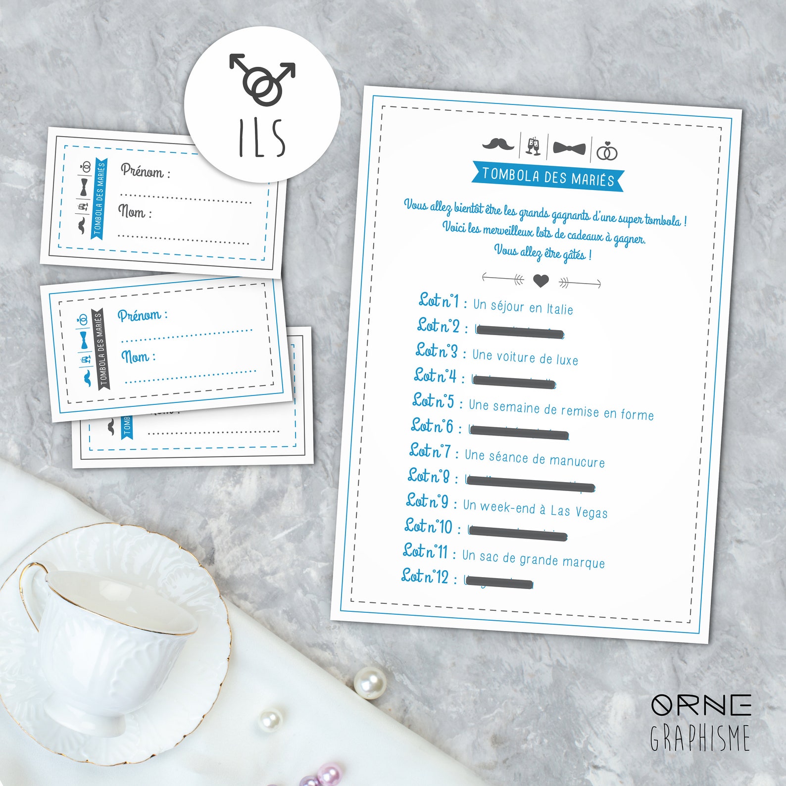 Jeu Mariage - Jeu de Tombola - Tombola des mariés - Animation de table ...