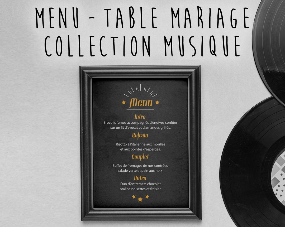 Menu personnalisable Format A6 ou A5 Mariage Collection - Etsy 日本