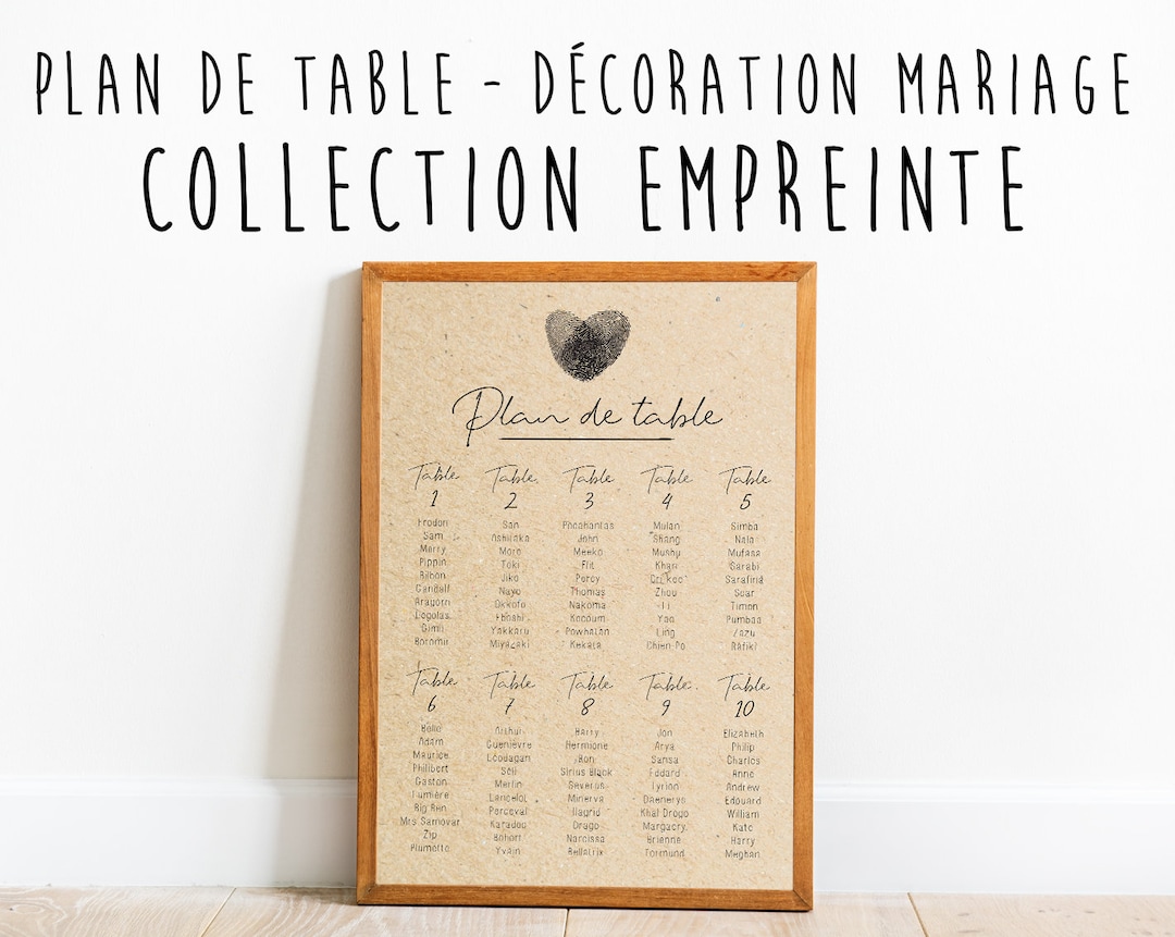 Customizable Table Plan A3 or A2 Format Wedding Empreinte Collection - Etsy