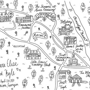 Custom Hand Drawn Map - Etsy