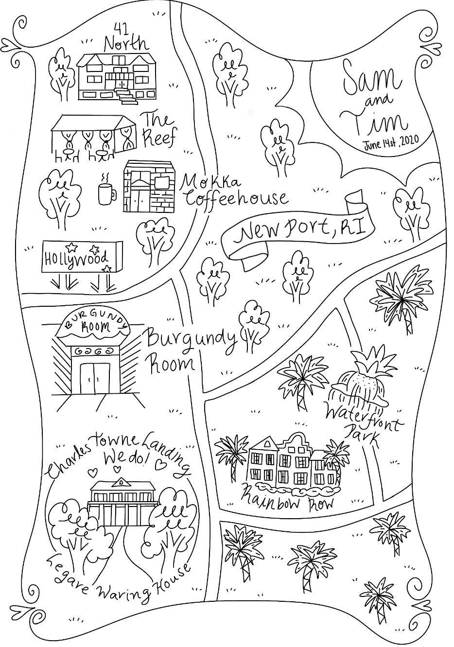 Custom Hand Drawn Map - Etsy