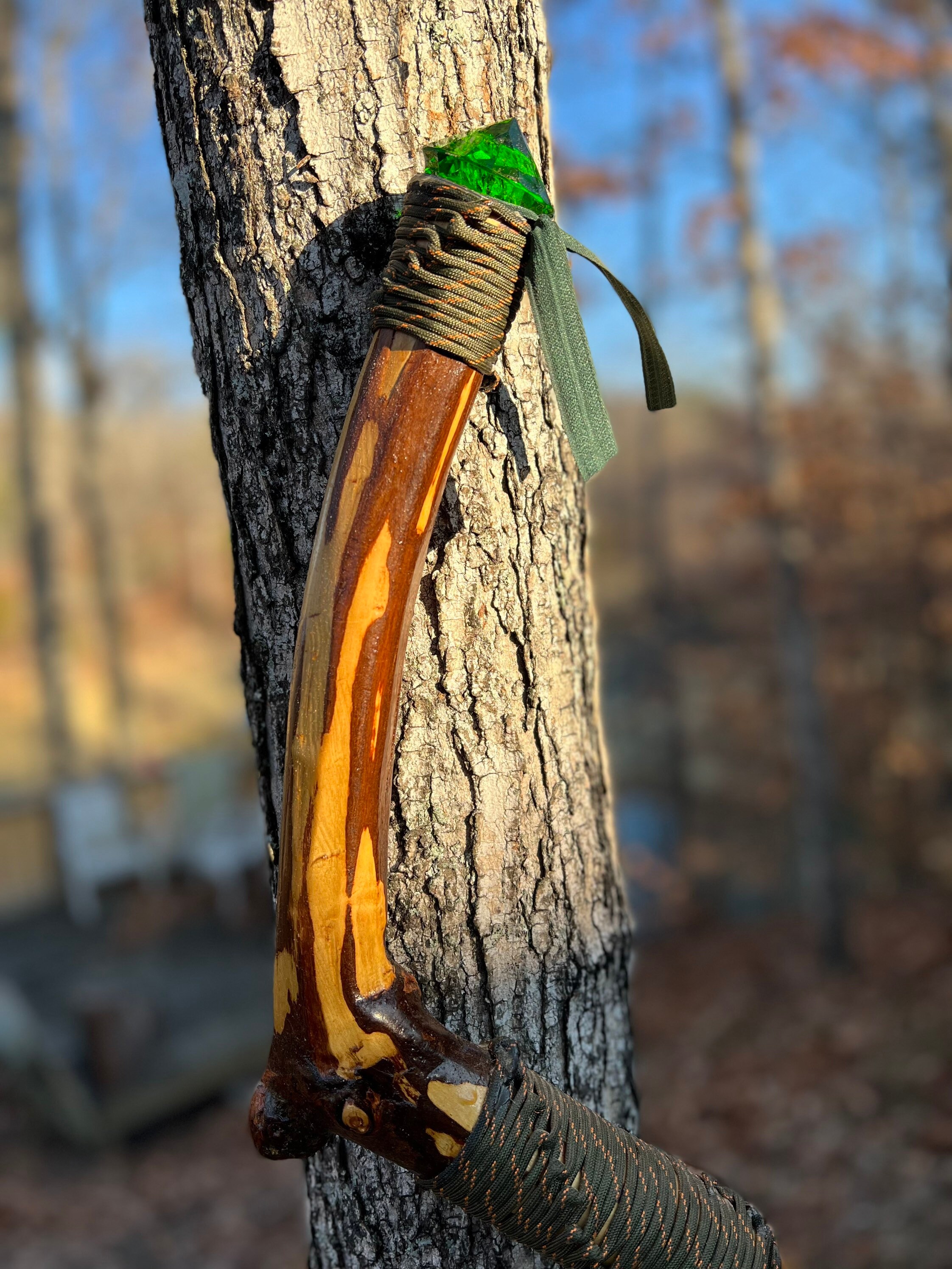 Green Diamond Crook Wizard Staff for Cosplay, Hiking, Renaissance ...