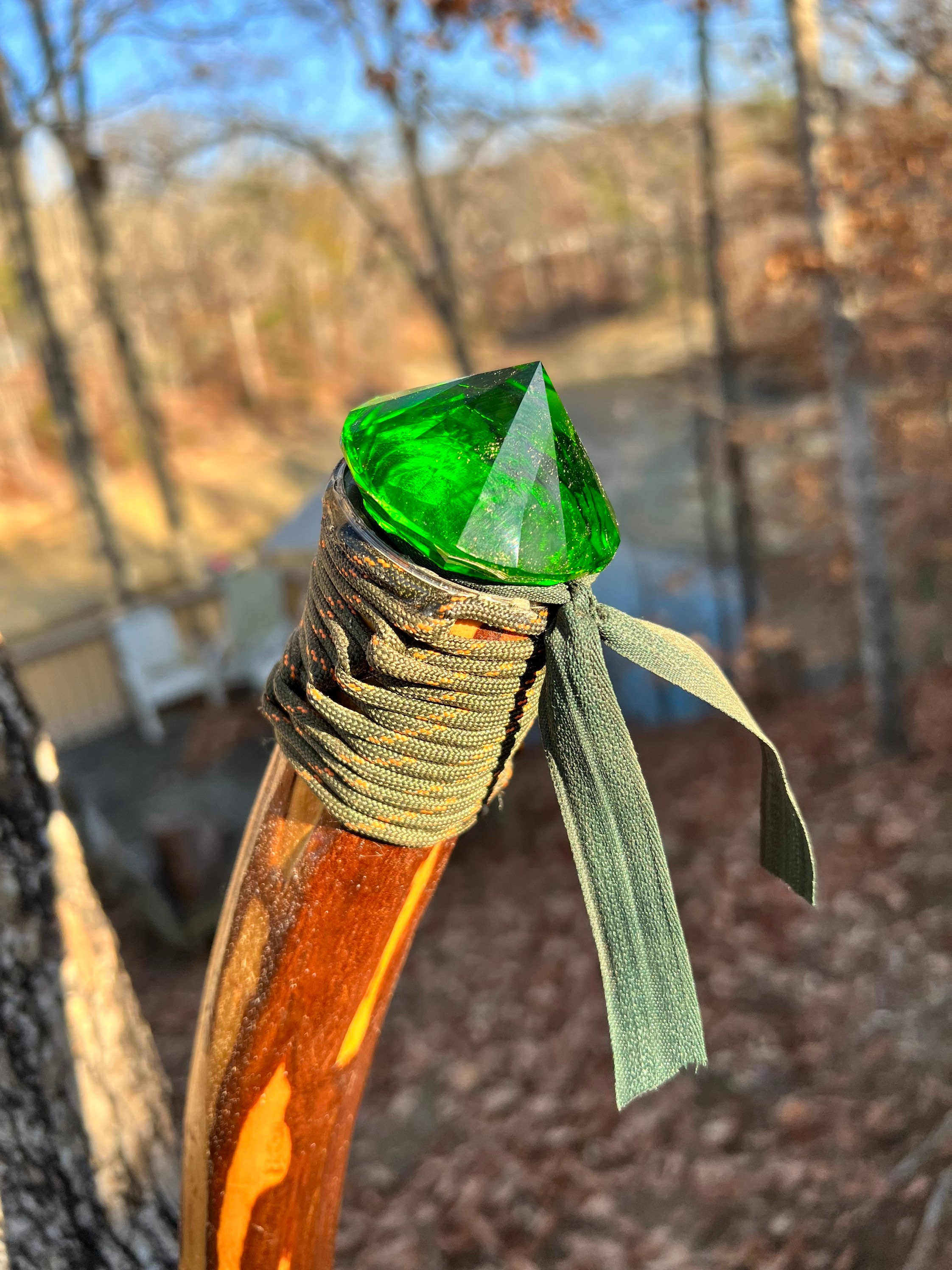 Green Diamond Crook Wizard Staff for Cosplay, Hiking, Renaissance ...