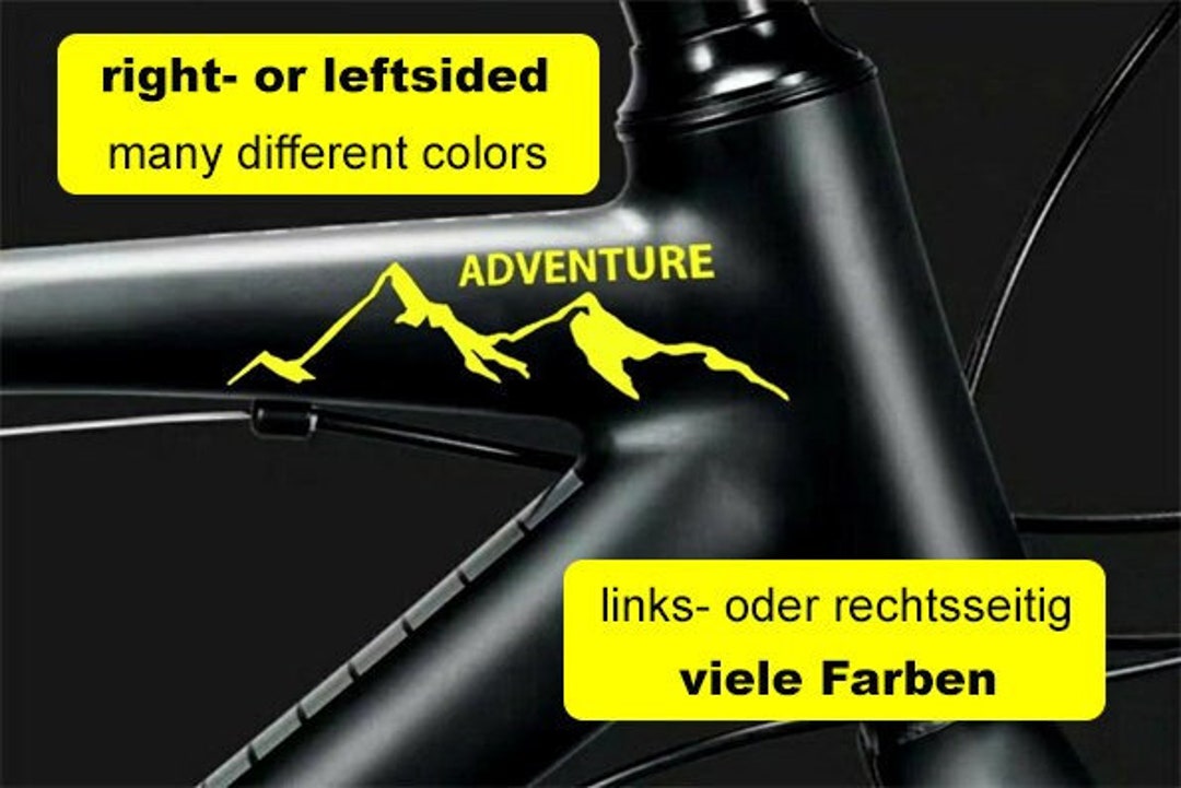 Fietsframe sticker sticker avontuur met bergen/fiets sticker sticker ...
