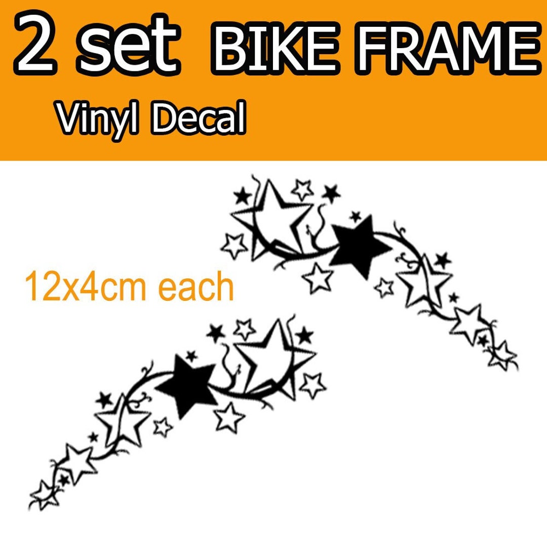 2x Stars Vinyl Decal - Bike Frame Decal - Star Decal - Mtb Decal - Kids ...