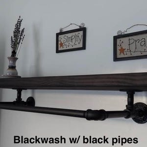 Laundry Room Bar With Attached Wood Shelf, Clothing Rack, Drying Bar ...