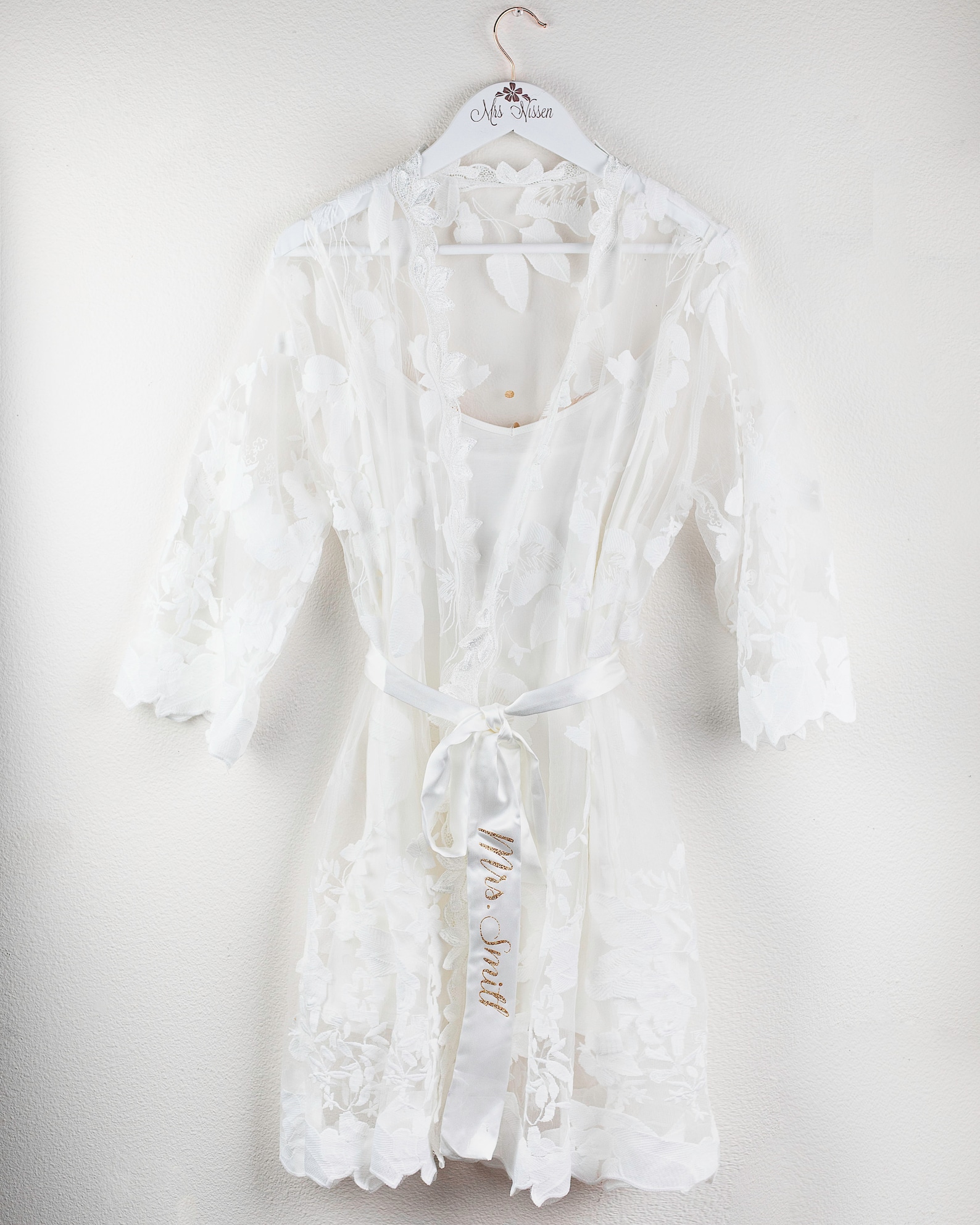 Leaf Lace Bridal Robe | Bride Robe | Bridesmaid Robe| Bridal Party Lace ...