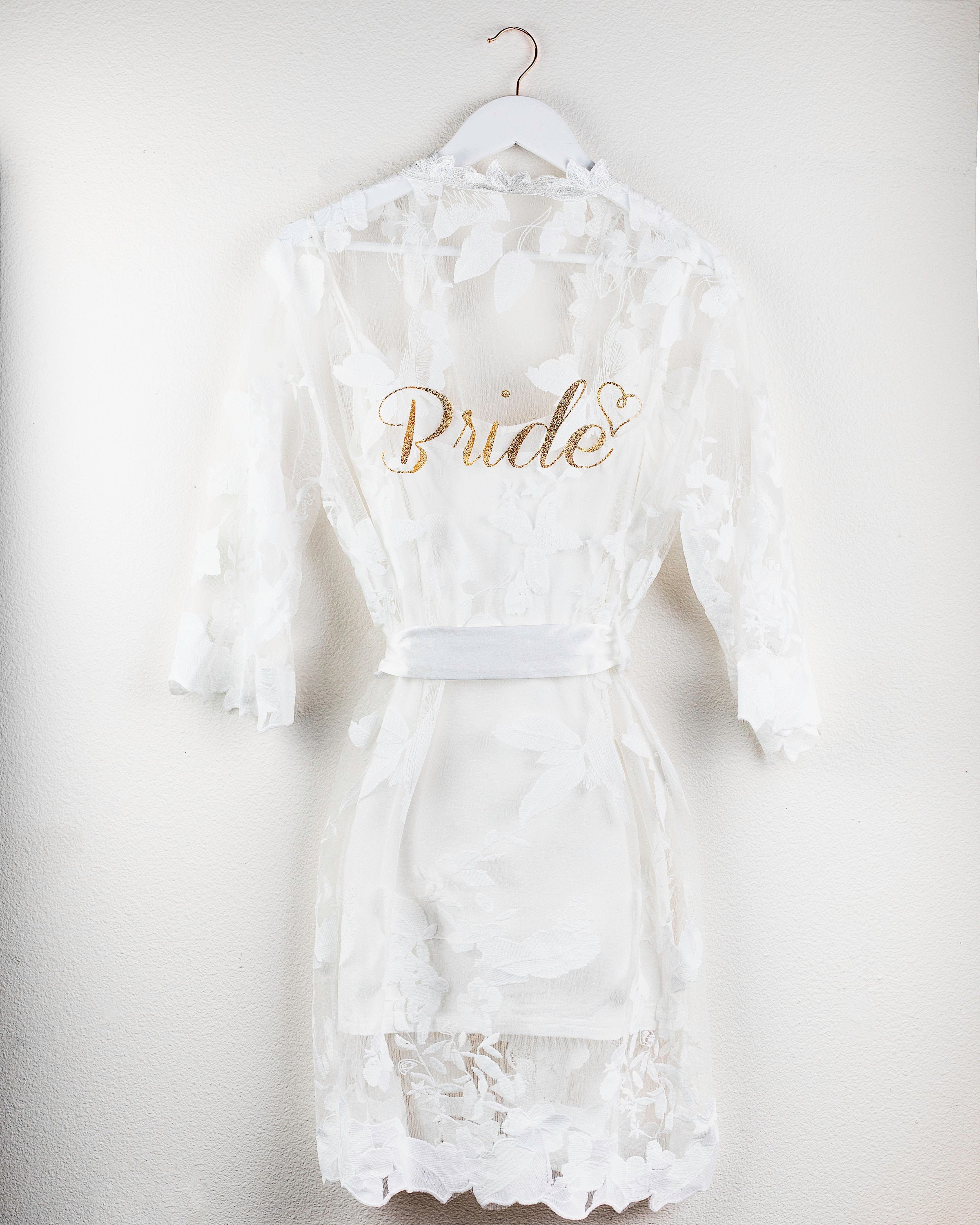 Leaf Lace Bridal Robe | Bride Robe | Bridesmaid Robe| Bridal Party Lace ...