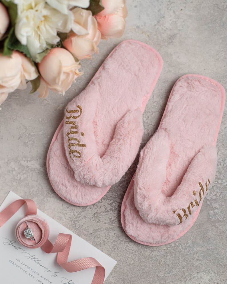 Thong Personalized Slipper Bridal Bridesmaid Gifts Bridal - Etsy
