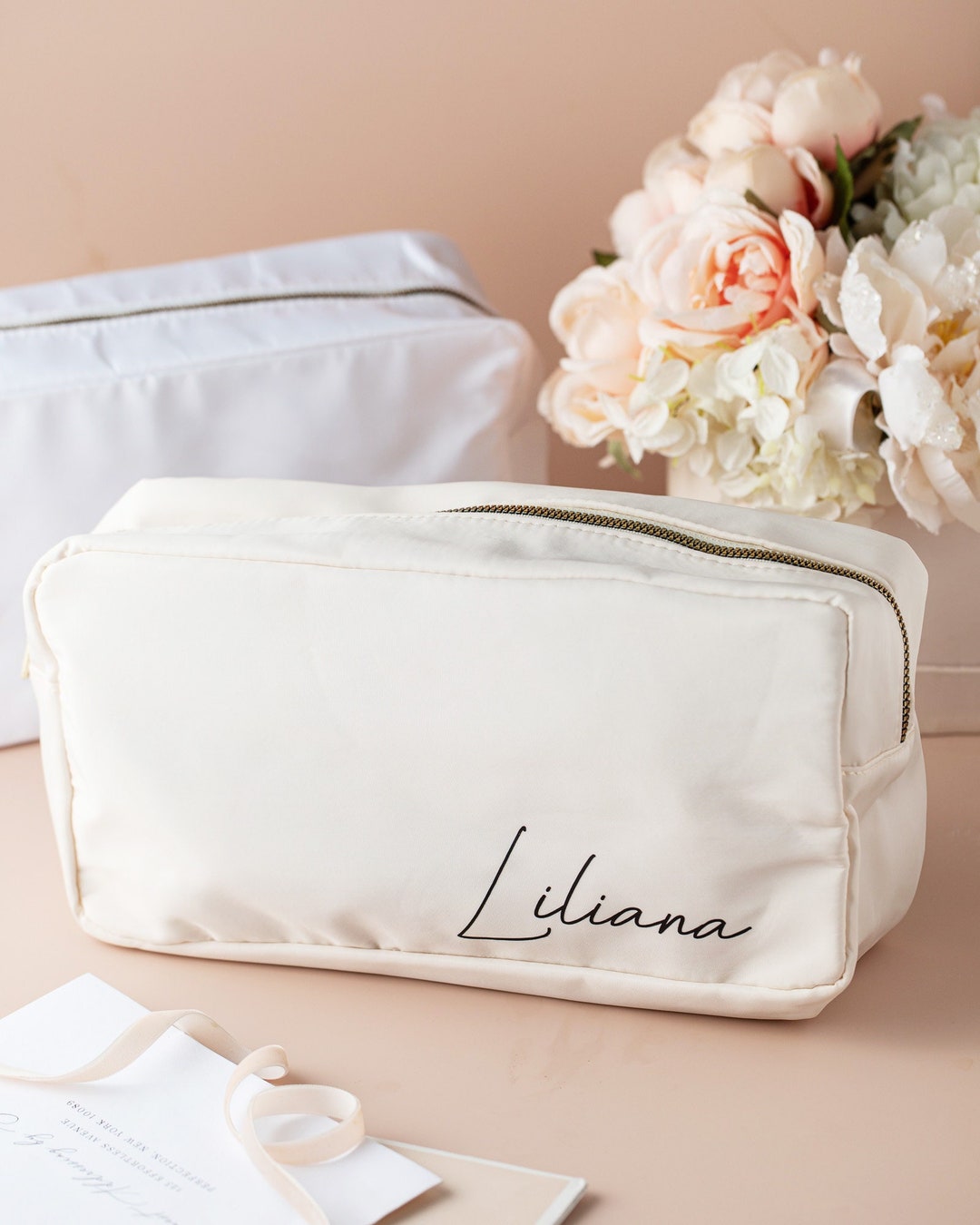 Personalized Gift Nylon Pouch Gift Bags Custom Make up Pouches Women ...