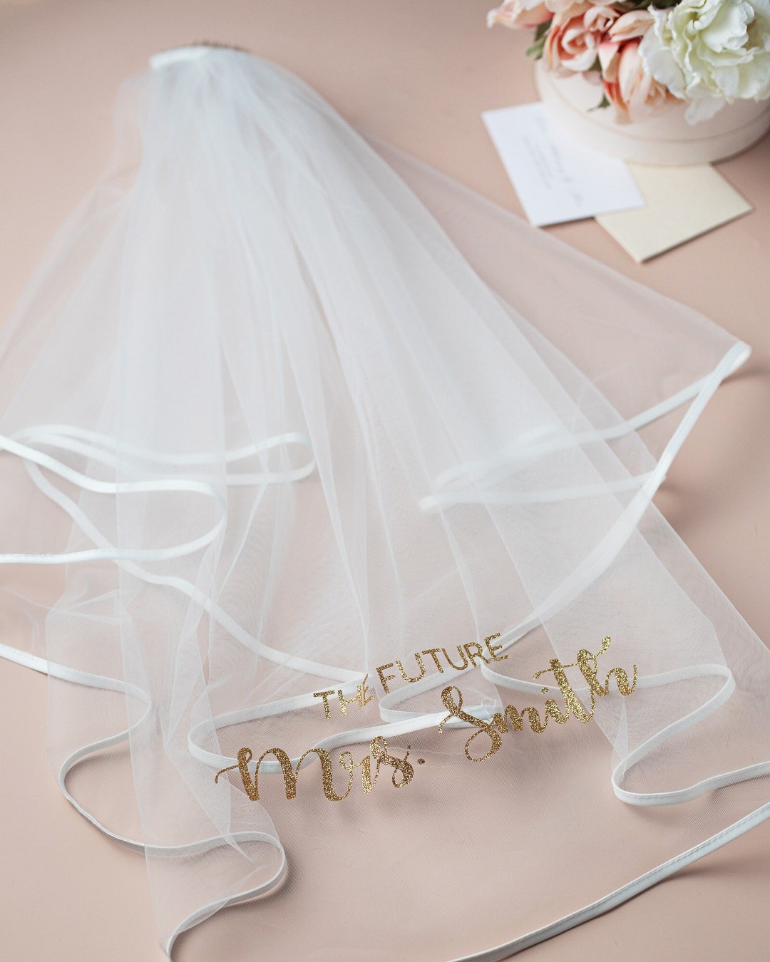 Bride Veil Bachelorette Party Veil Bridal Shower Veil Bride to Be Veil ...