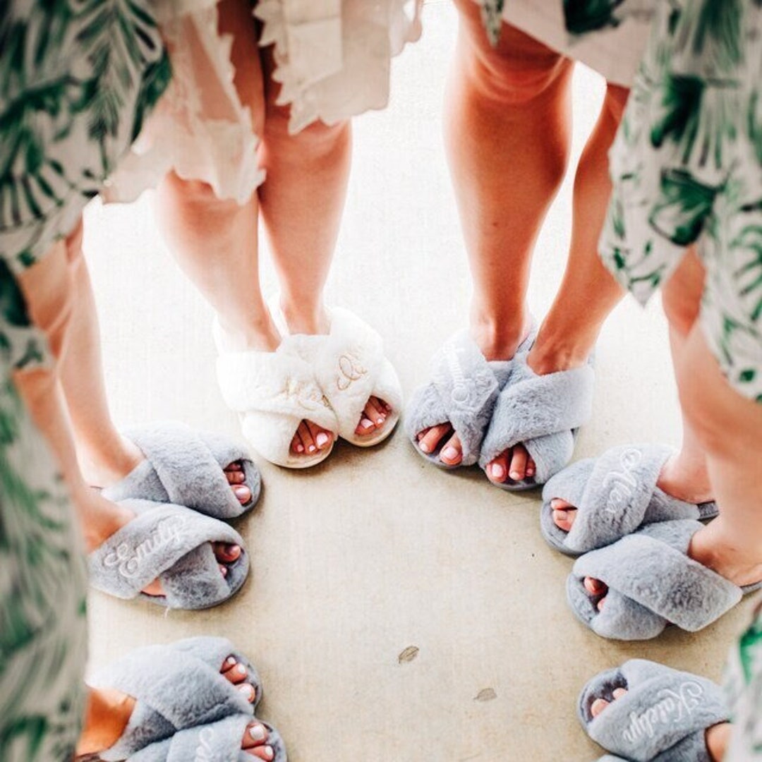 Personalized Gift Bridal Slipper Bridesmaid Gifts Bridal Shower Wedding ...