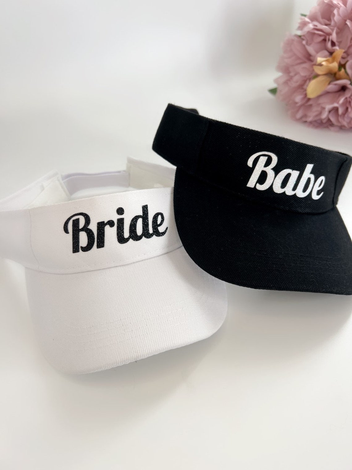 Bride and Babe Visor Hats Bridesmaid Visor Bachelorette - Etsy