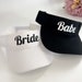 Bride and Babe Visor Hats, Bridesmaid Visor, Bachelorette Visor Hat ...