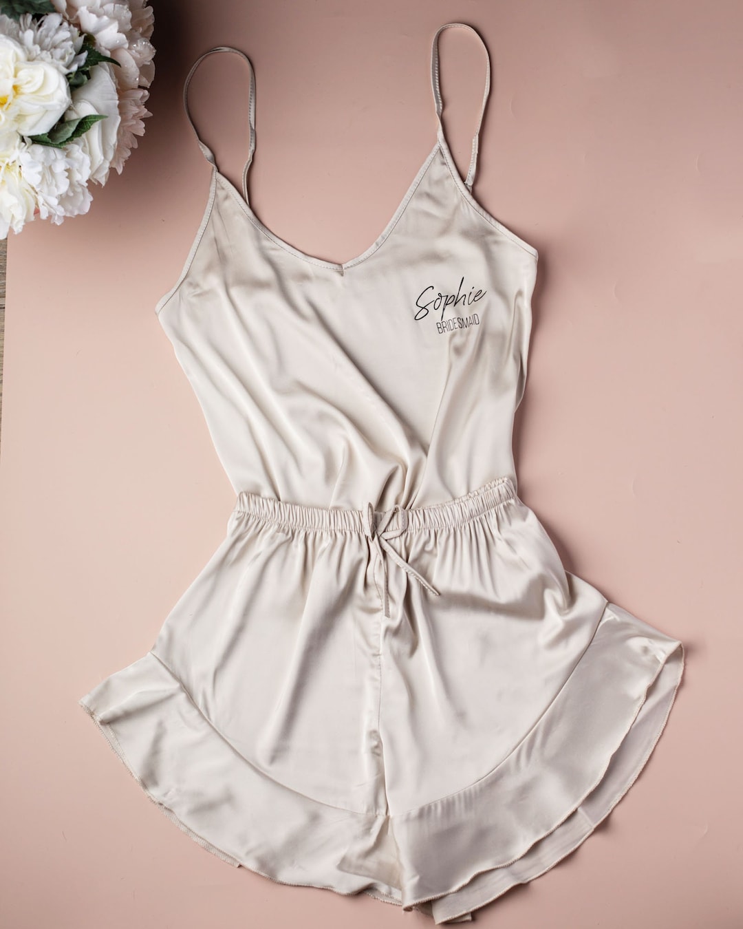 Personalized Gift CAMI SET Front Customization Bridal Party Pajamas ...