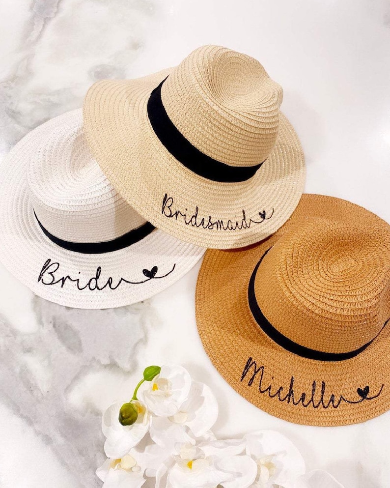 Sun Hat Vacation Bachelorette Party Hats Bridesmaid Beach Hat - Etsy