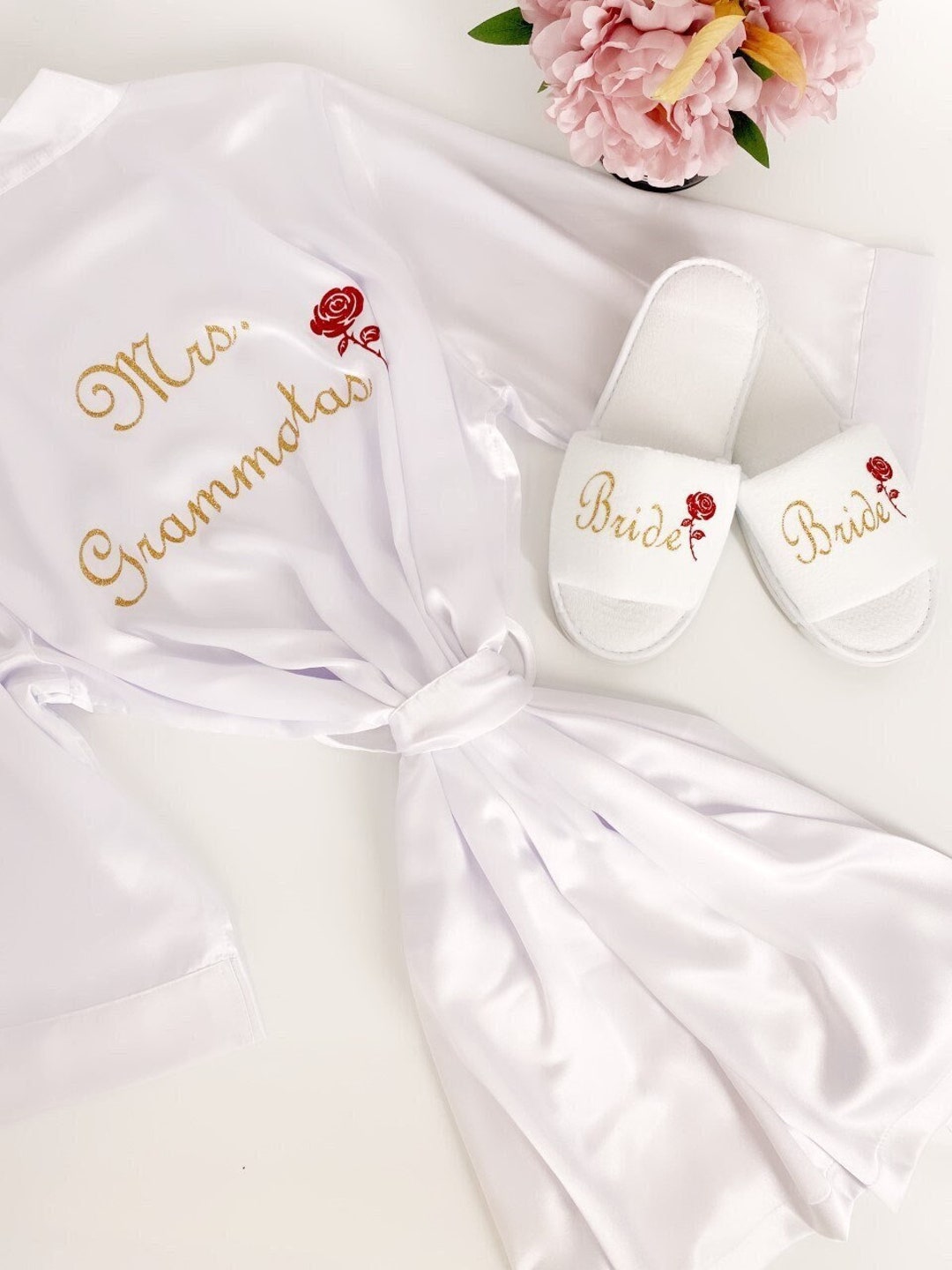 SET- Robe+ Slippers Beauty & the Beast Inspired Robe Wedding ...