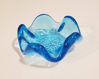Vintage Blue Ashtray | Etsy