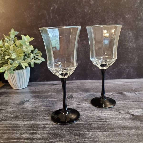 Glass Octagon Wine Glasses - Etsy