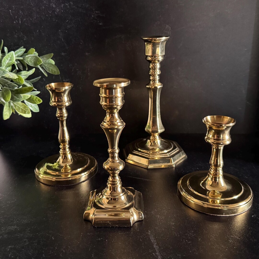 Curated Vintage Brass Candlestick Set | Copper Craft & Valsan Portugal ...