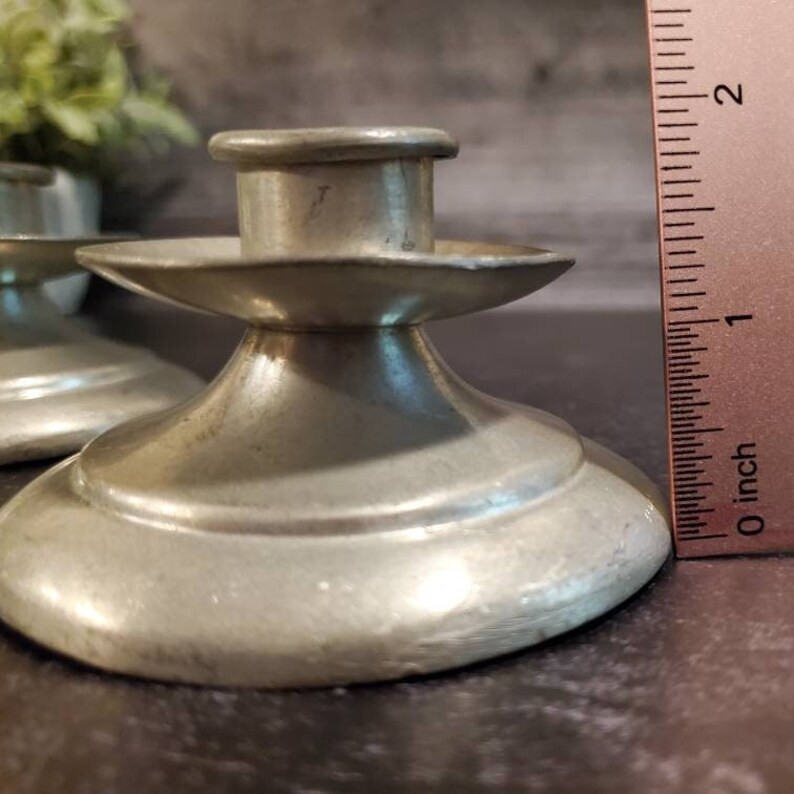 Vintage Mayflower Pewter Candle Holders. Rustic Short Pewter - Etsy