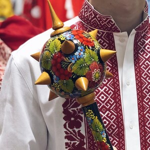 Souvenir Bulava, Ukrainian Mace Wooden Handmade for Men. Traditional ...