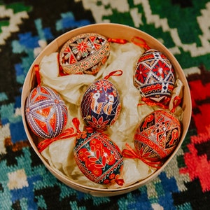 SET 6 Eggs Pysanka, Real Ukrainian Pysanky Chicken High Quality Easter ...
