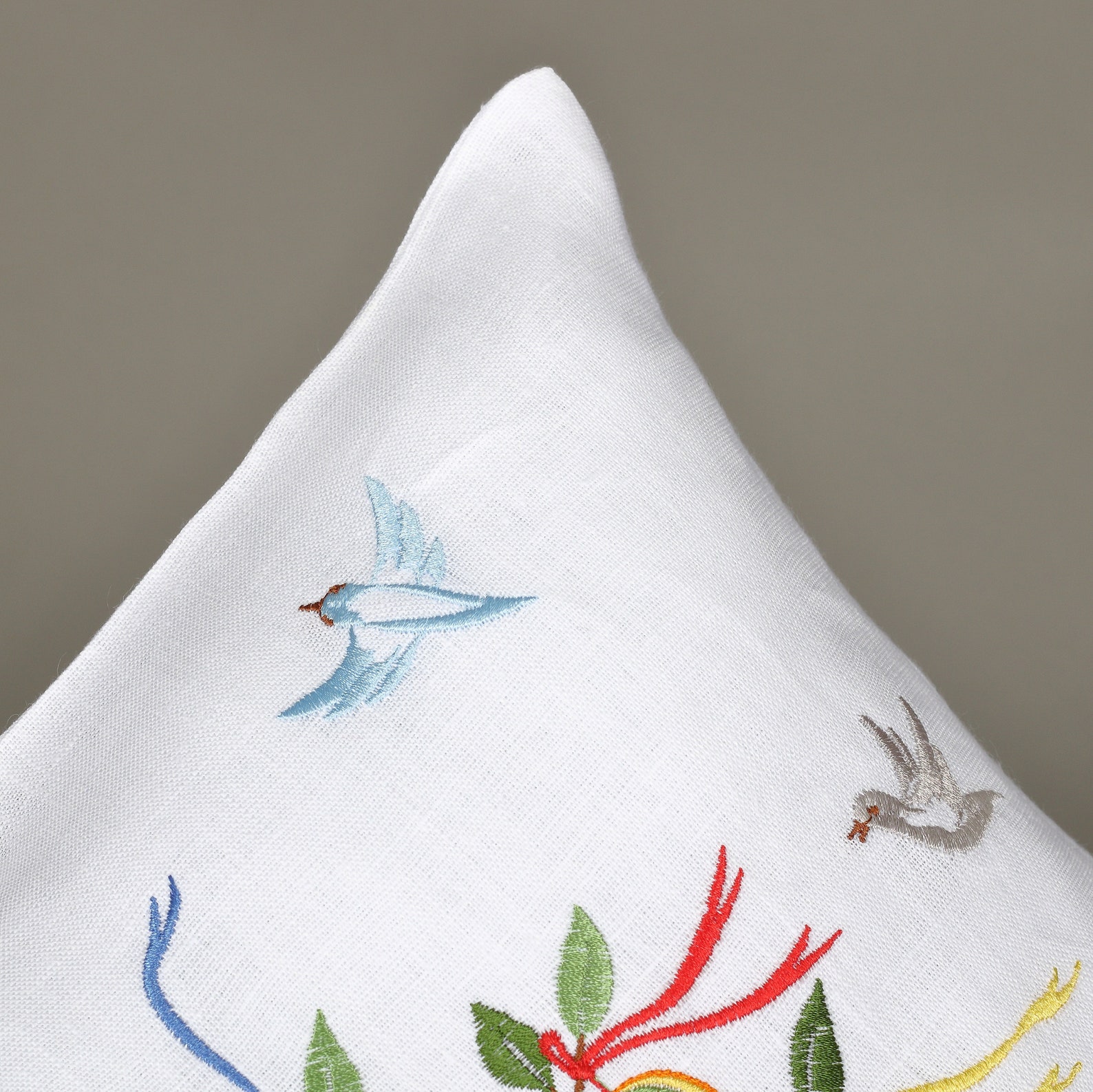 Linen Embroidered Pillowcase 40 40 СМ Linen Pillowcase - Etsy