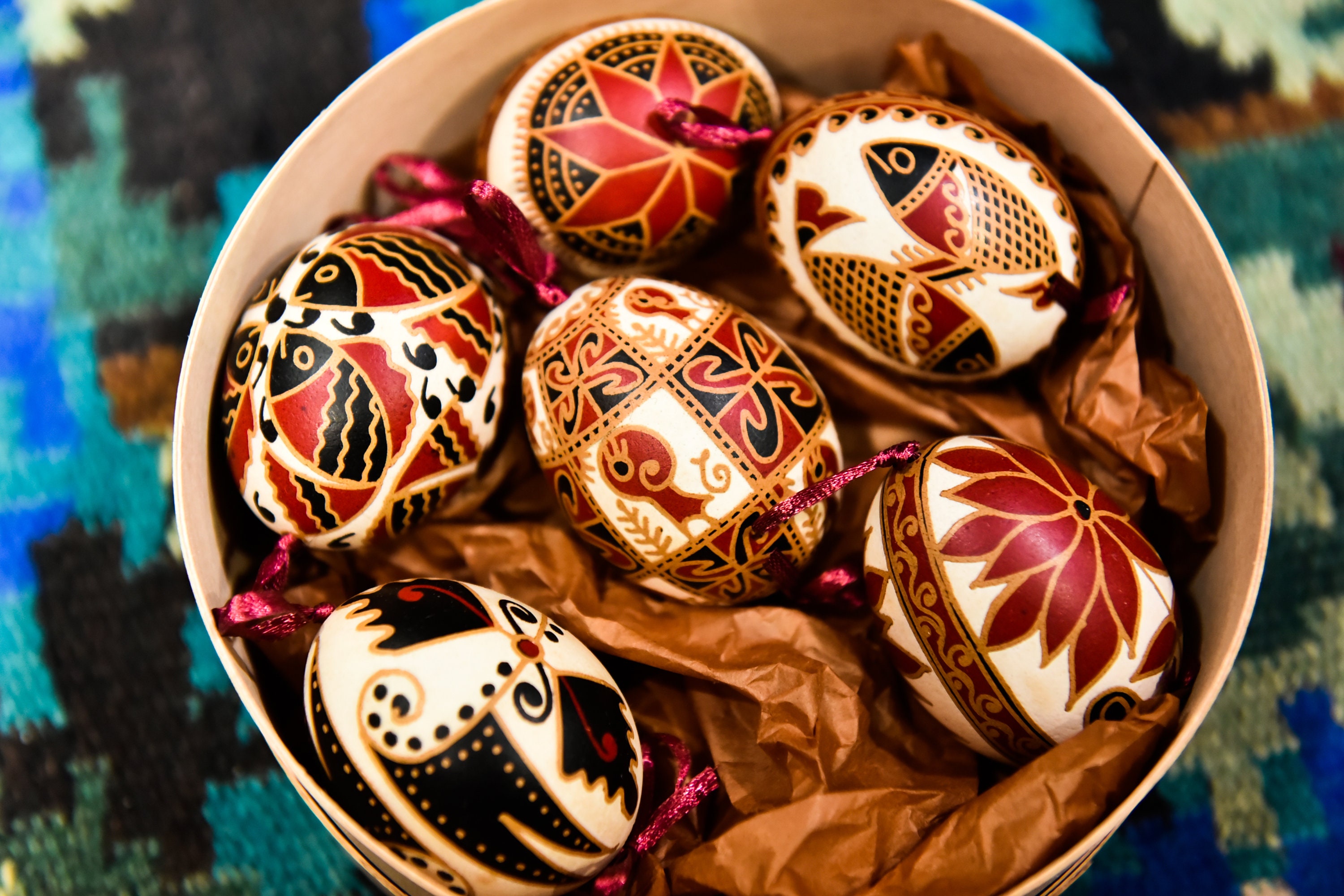 SET! 6 Eggs Pysanka, Real Ukrainian Pysanky Chicken High Quality Easter ...