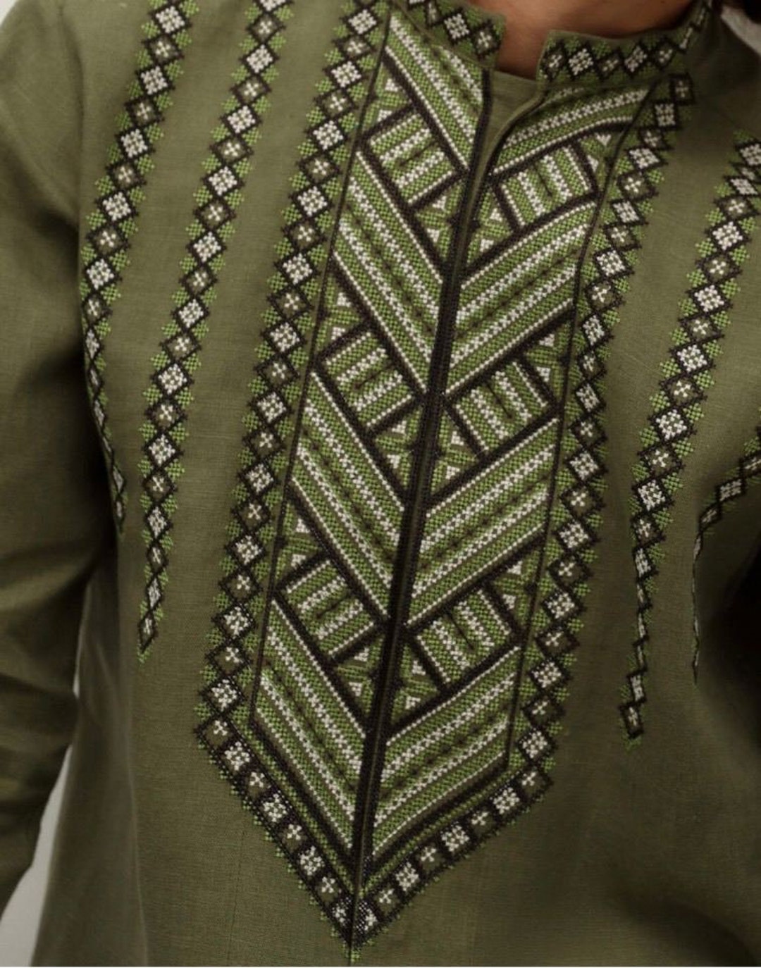 2024 Green Khaki Ukrainian Shirt for Men. Linen Shirt, Men's ...