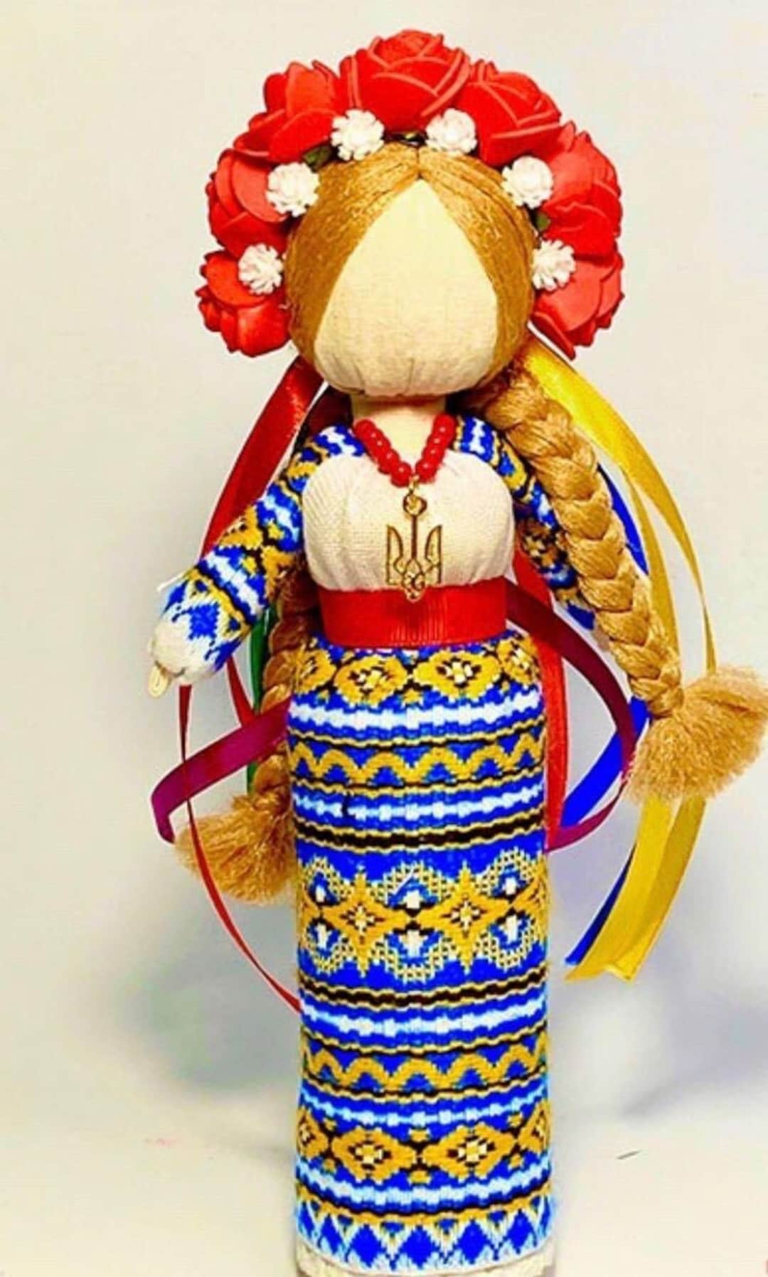 UNIQUE Motanka Doll Ukraine, Seller Ukrainian Handmade on Wood Stend ...