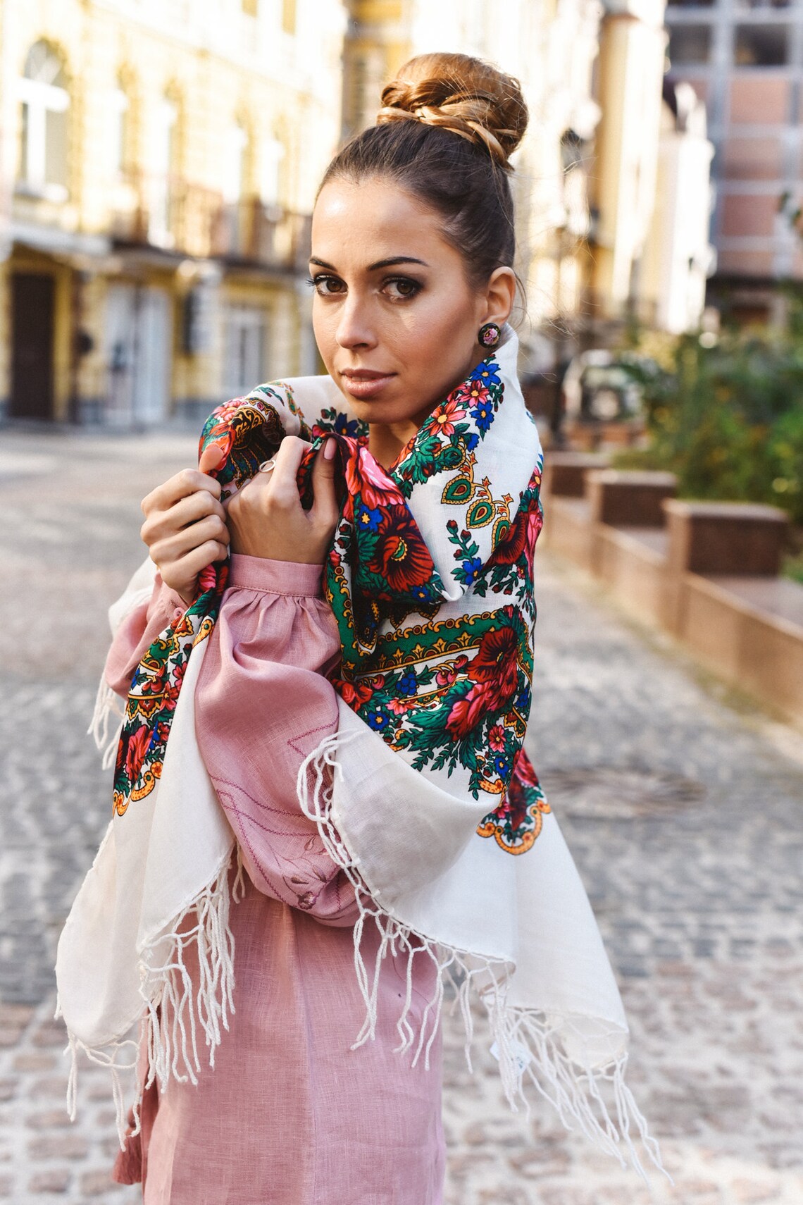 Ukrainian Shawl 120120 Cm Traditional Ukrainian Gifts for - Etsy