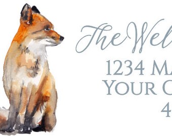 Fox Address Label - Etsy
