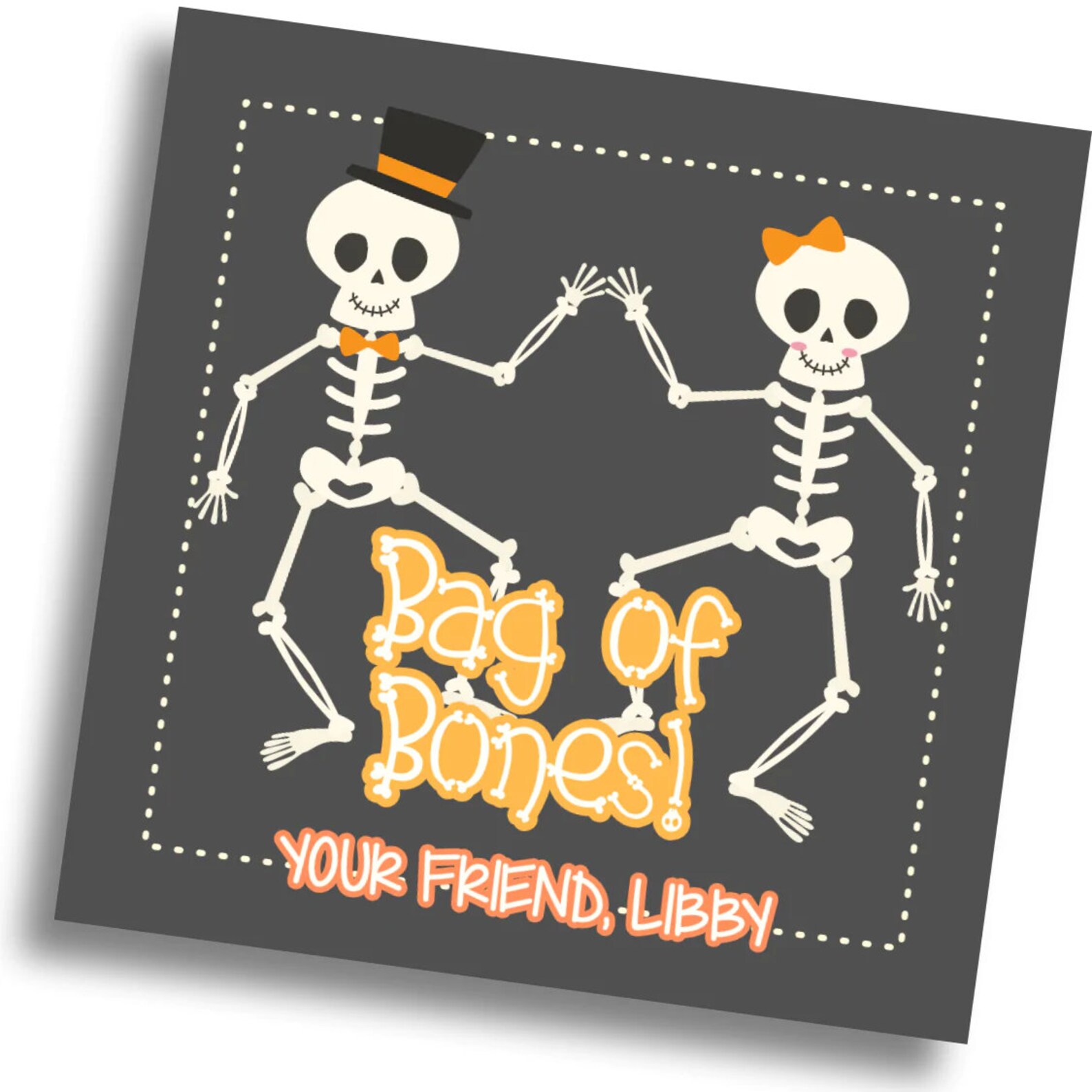 Bag of Bones Skeletons Gift Tag - Both - Etsy